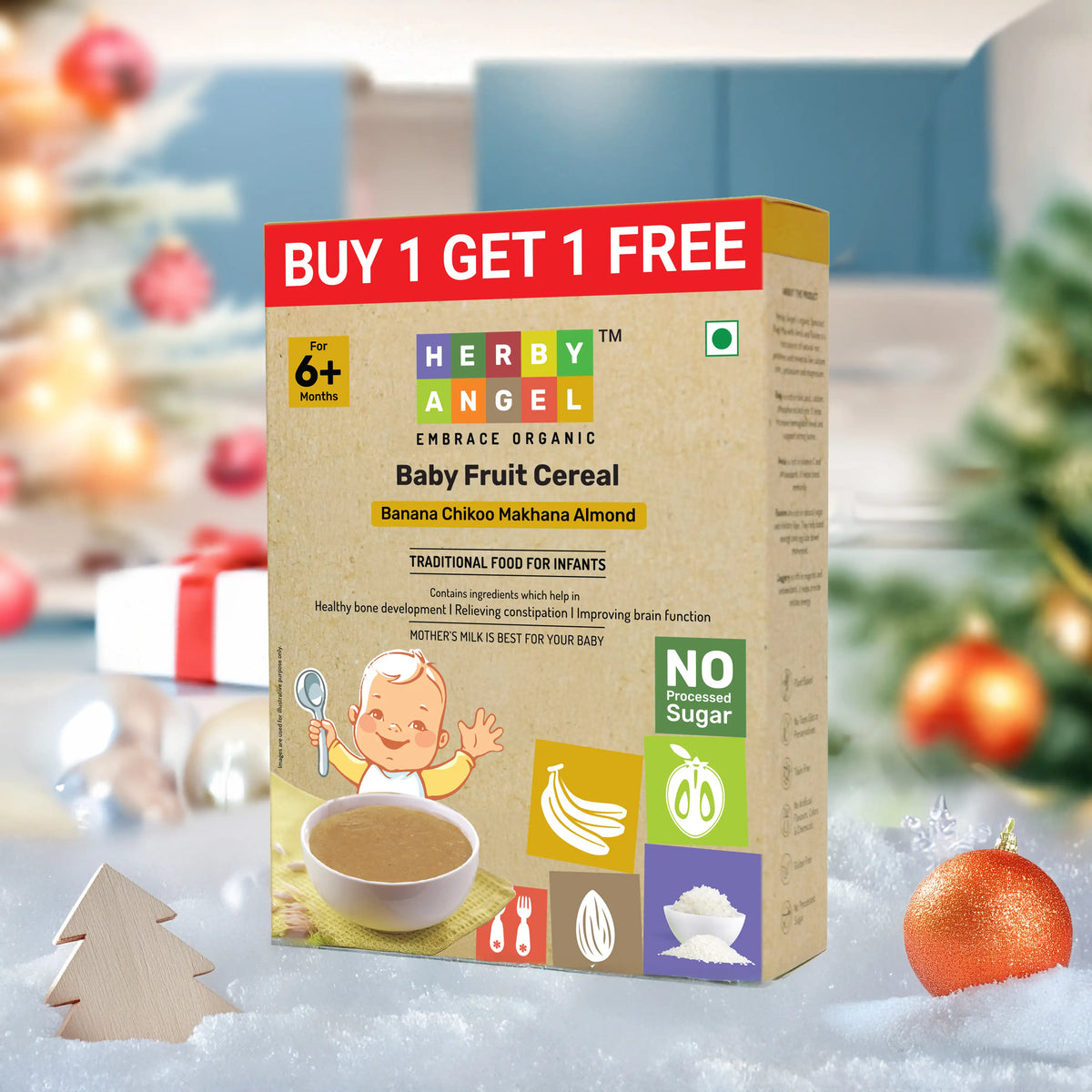 Herby Angel Banana-Chikoo Fruit Mix: Organic, Protein-Rich Baby Food – herbyangel.com