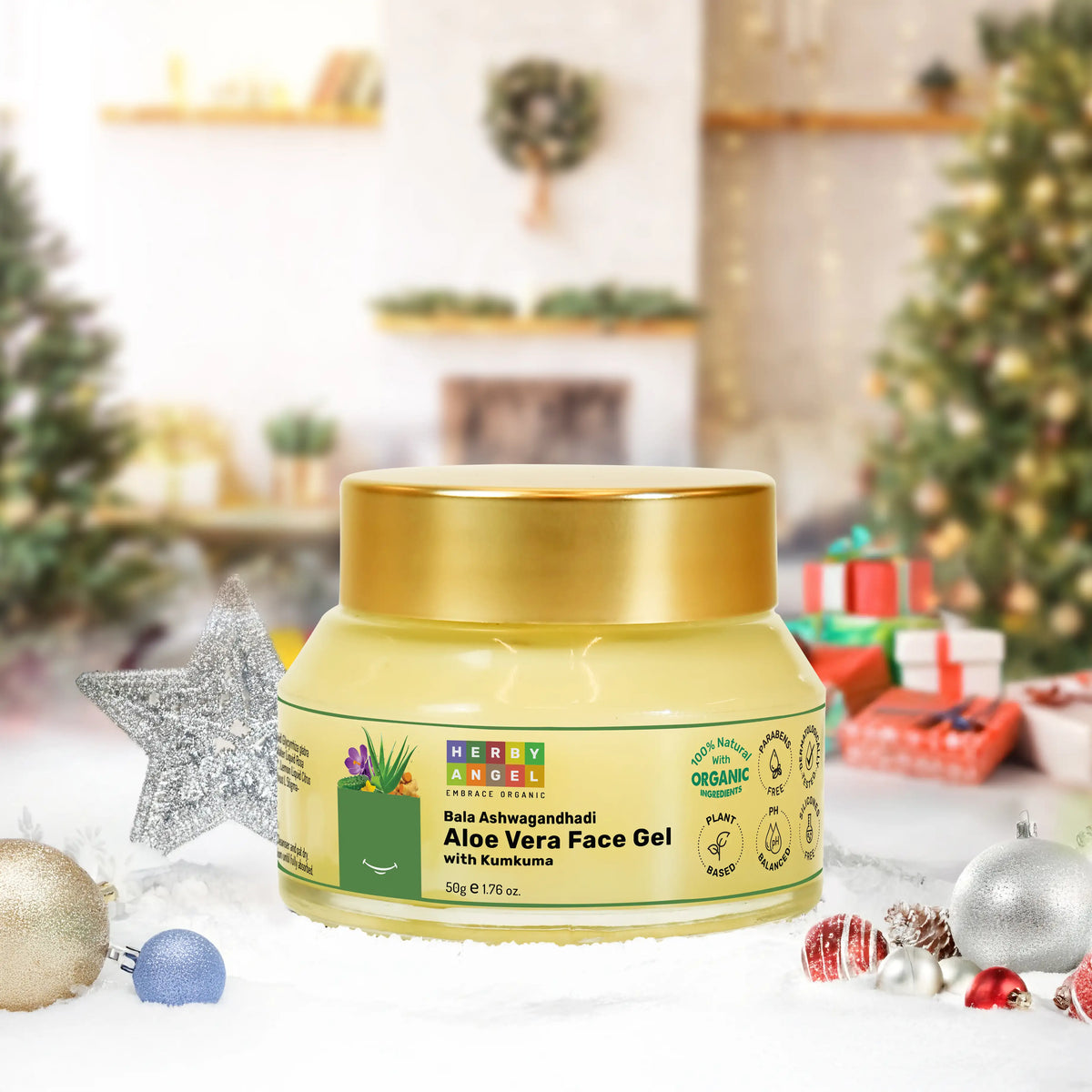Herby Angel Bala Ashwagandhadi Aloe Vera Face Gel: Organic Ayurvedic ...