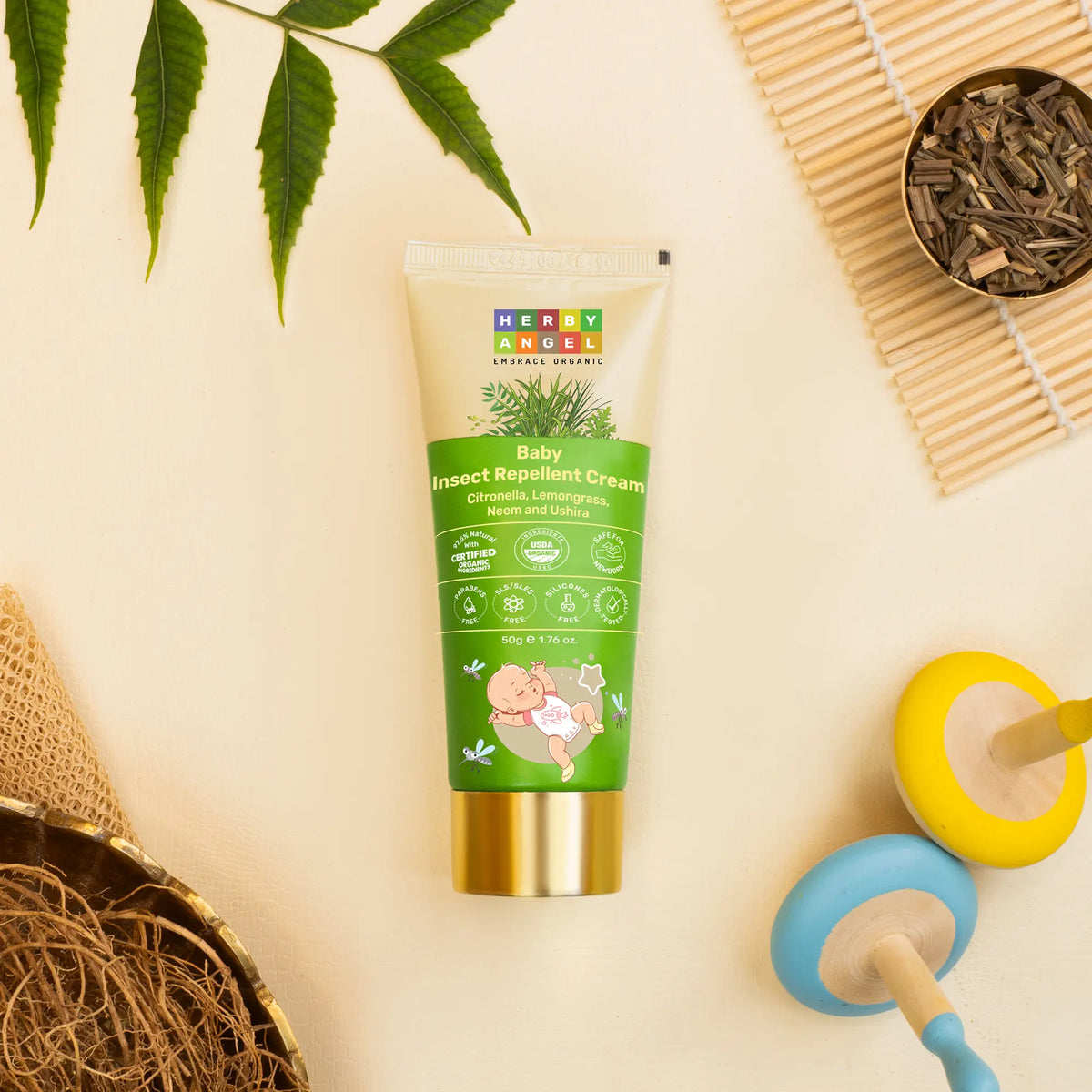 Herby Angel Organic Insect-Repellent Cream: 3-Way Protection ...